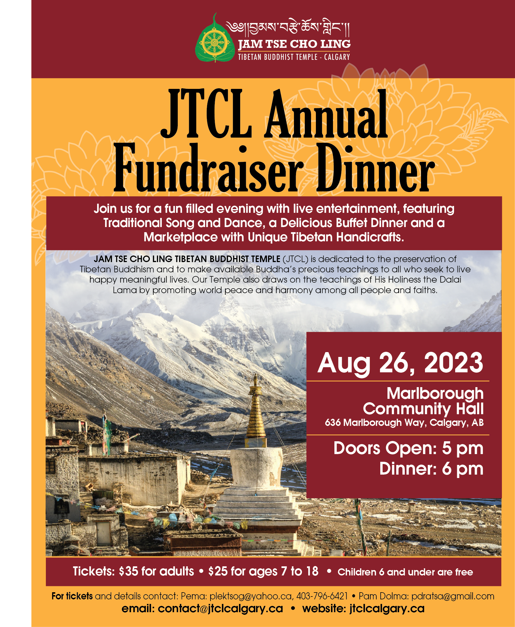 2023 Annual Fundraiser Event – Jam Tse Cho Ling Tibetan Buddhist Temple ...